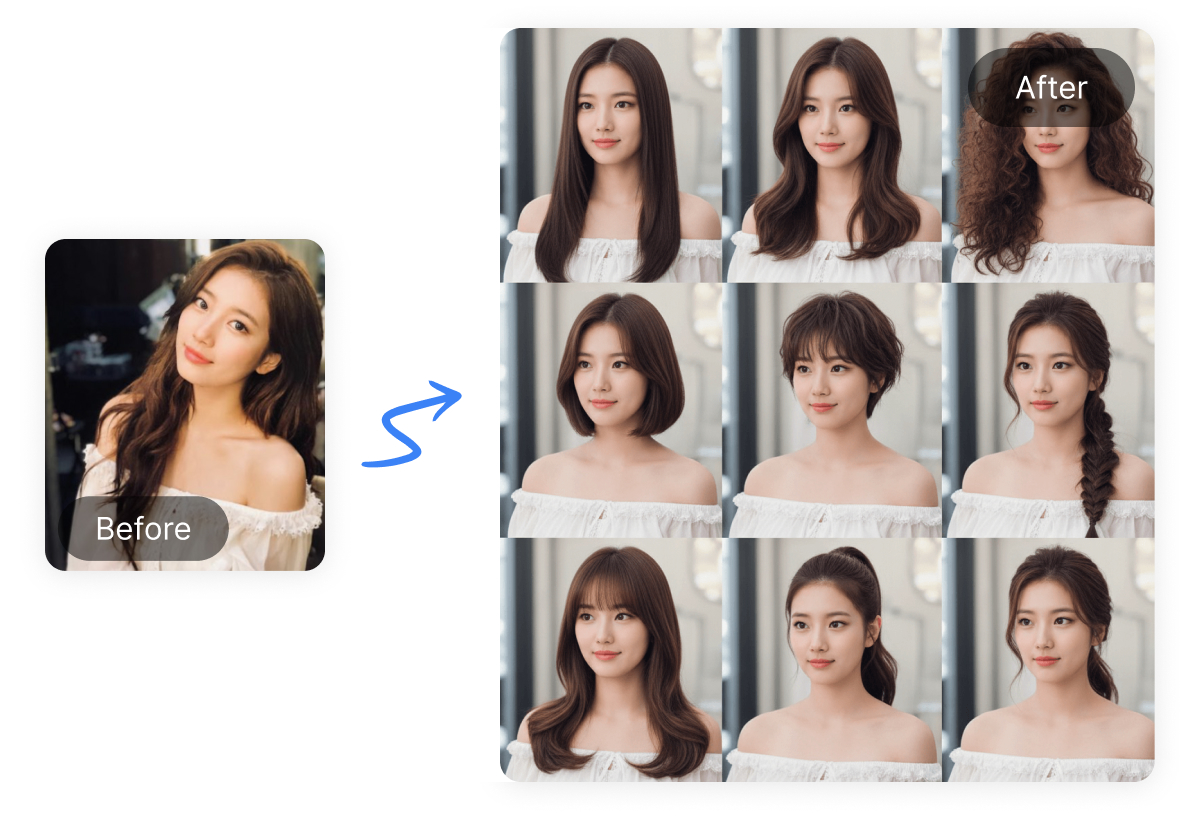 AI Hairstyle Changer - Virtual Hairstyle Try-On Tool (Online | Free ...
